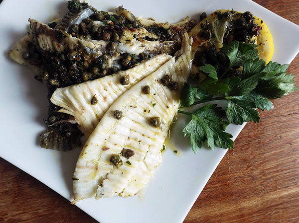 Wulf's Kitchen: Pan-Roasted Whole Turbot with Lemon Brown Butter Caper ...
